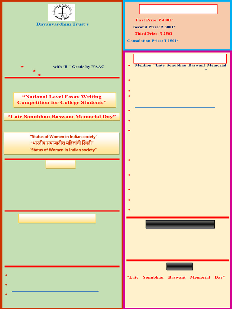 National Level Essay Competition 2024 | PDF