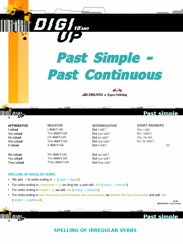 Past Simple Continuous | PDF | Stress (Linguistics) | Syllable