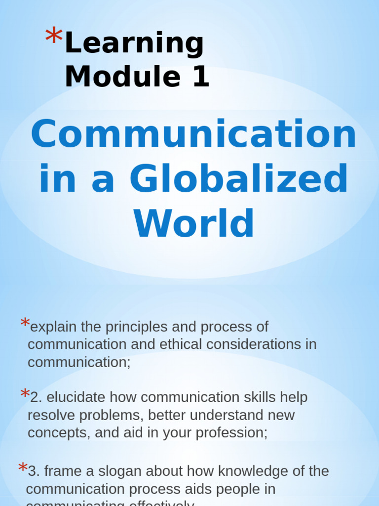 Learning Module 1 Lesson 1 | PDF | Communication | Integrity