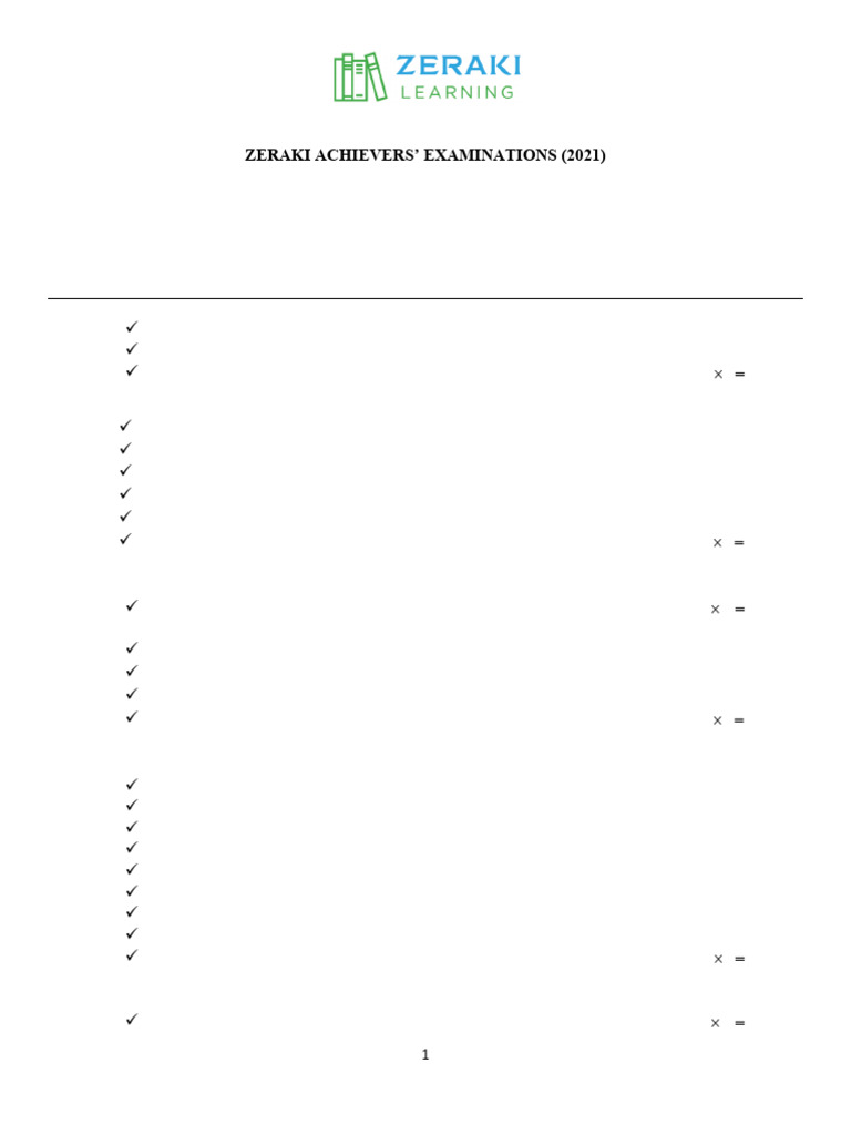 Geography Form 2 - Zeraki Achievers 2.0 - Marking Scheme | PDF ...