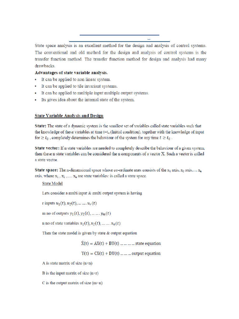 CONTROL SYSTEM- UNIT- 6 | PDF | Control Theory | Eigenvalues And Eigenvectors