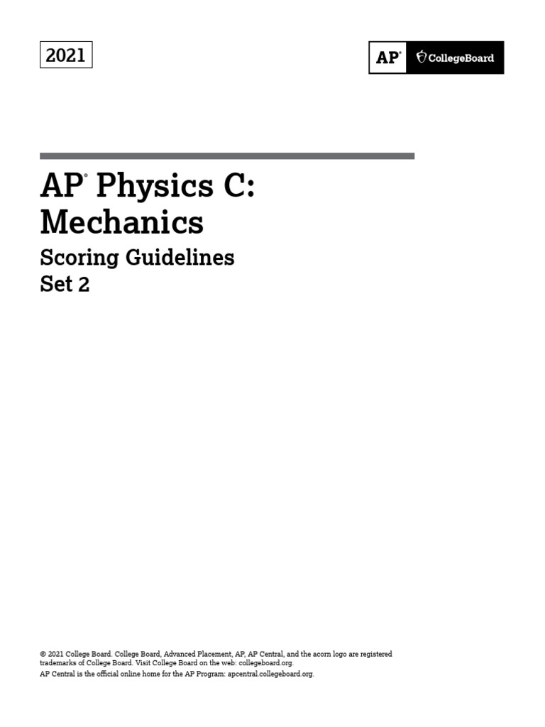 PhysicsC 2021 FRQ Set2 MS | PDF | Force | Torque