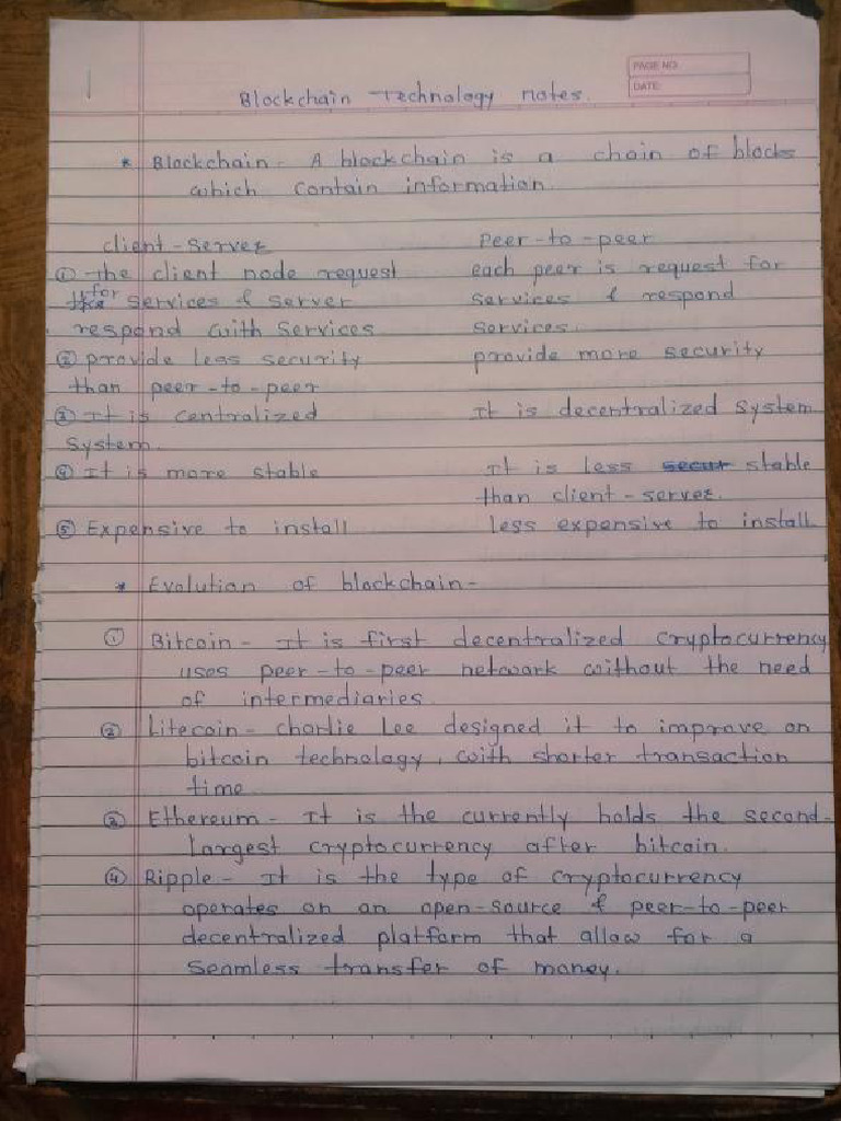 Blockchain Technology Notes Pdf