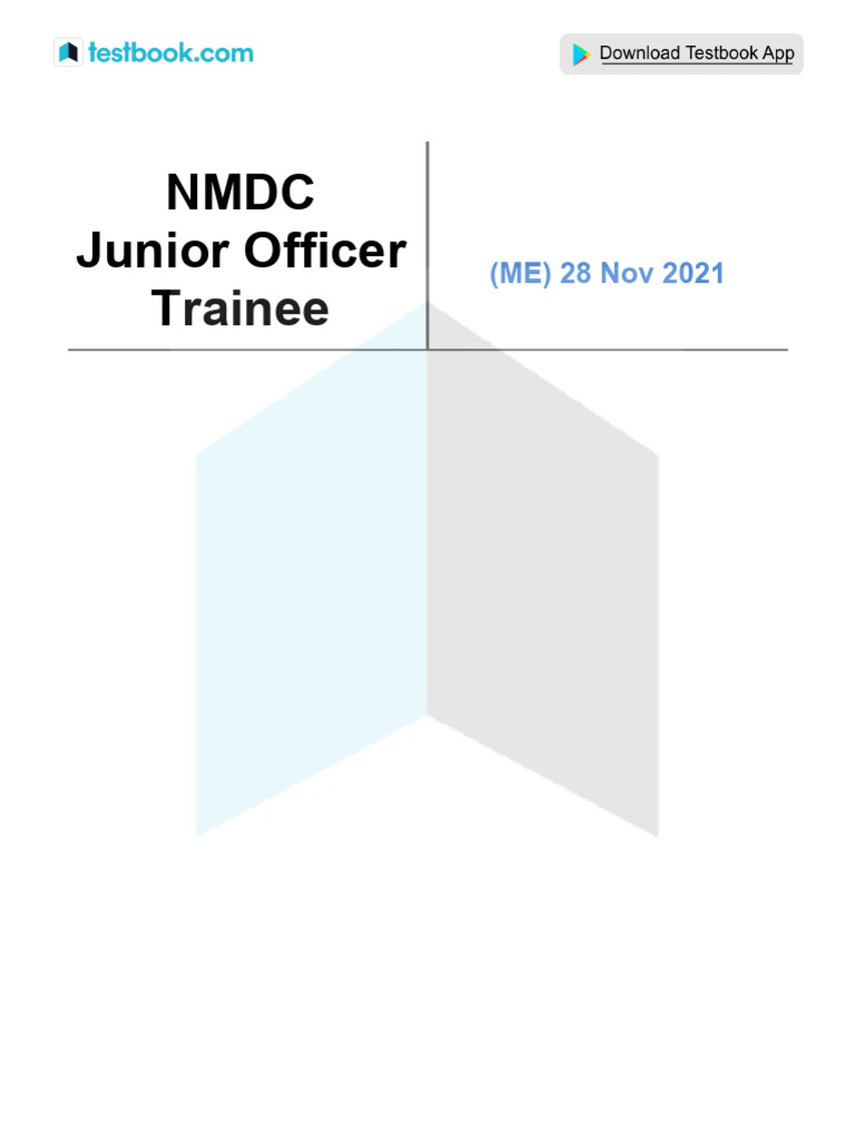 NMDC Junior Officer Trainee (ME) 28 Nov 2021 (English) | PDF | Computer Data Storage