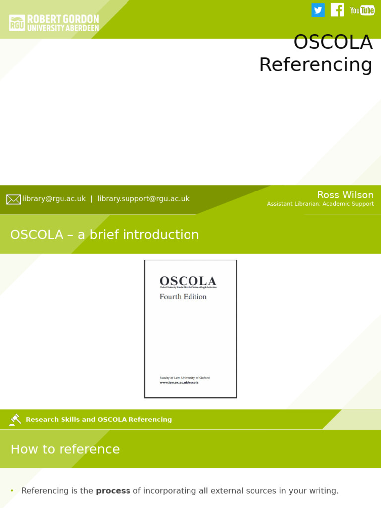OSCOLA Referencing Guide & Skills | PDF | Citation