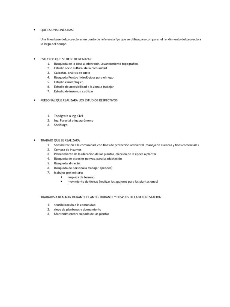 Linea Base | PDF