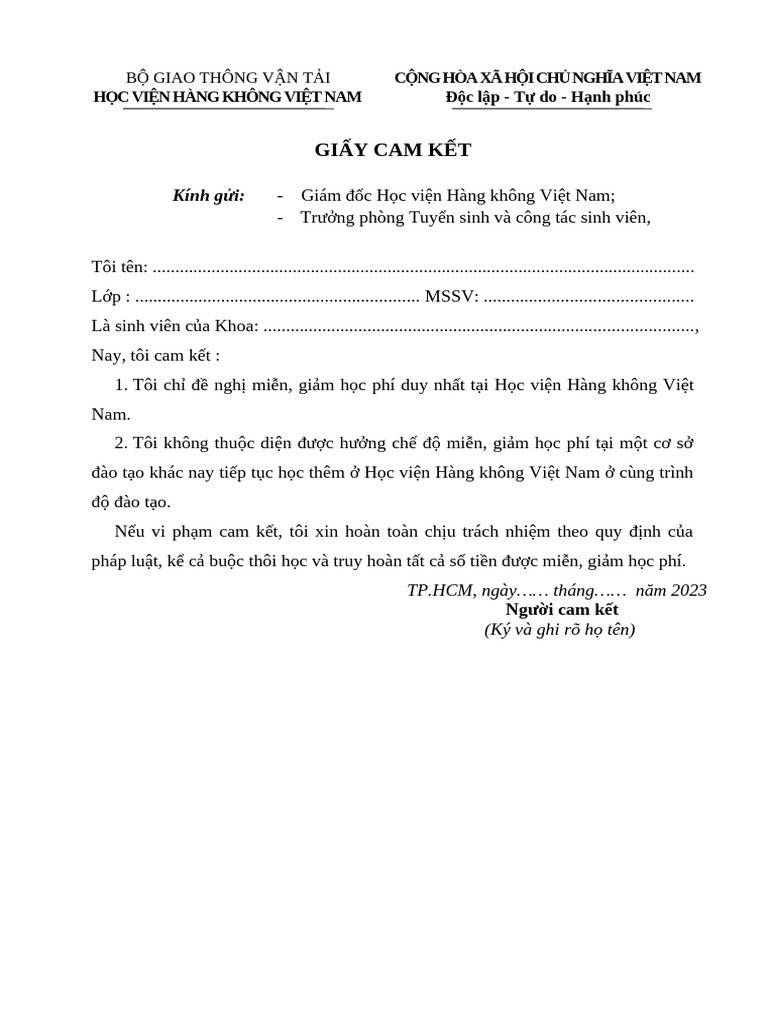 Mau Giay Cam Ket 20241008114254 e | PDF