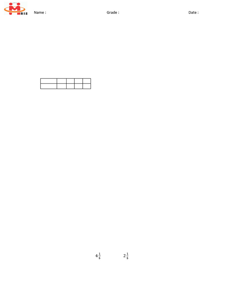 Worksheet Dec2022 Grade4 | PDF