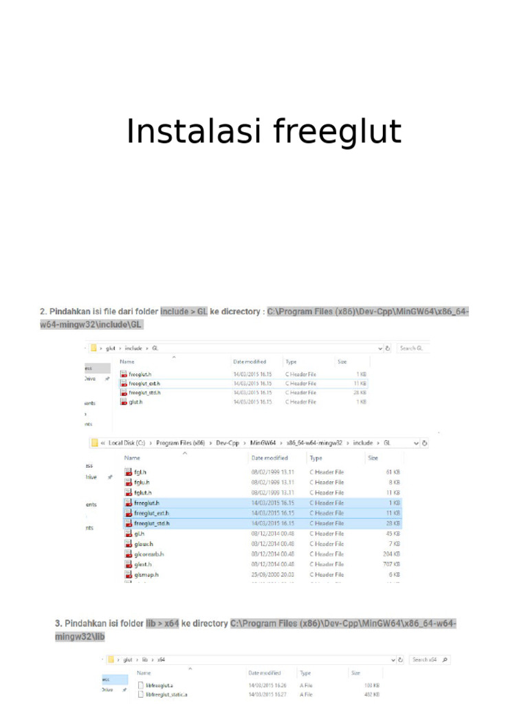 Instalasai Freeglut (Opengl) | PDF