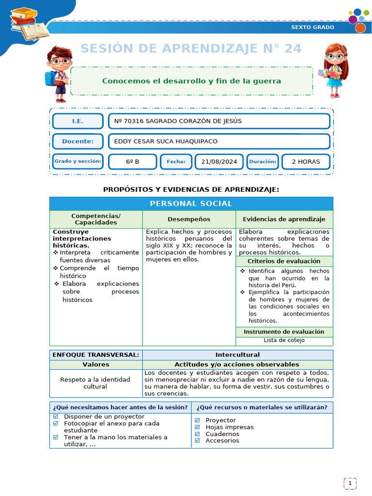 Sesiones de Aprendizaje - Semana 3 - UD VI - Editora Quipus Perú (4) AGOSTO 2024 | PDF ...