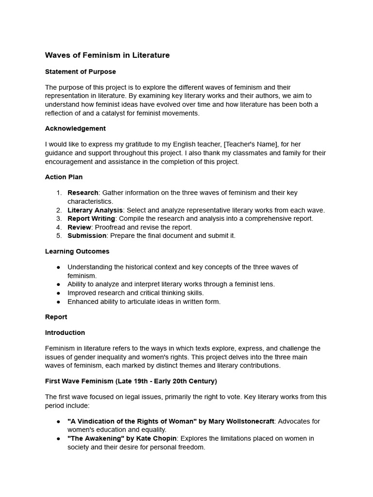 Feminism Waves in Literature Explained | PDF | Gender Studies | Feminism