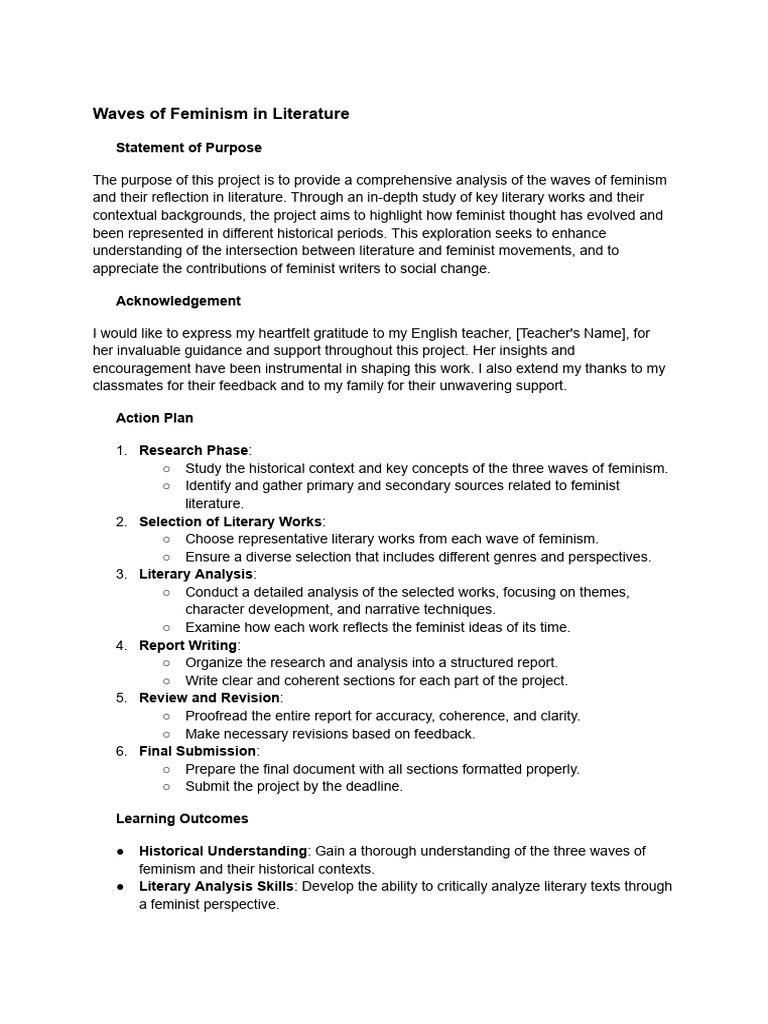 Feminism Waves in Literature Analysis | PDF | Gender Studies | Feminism