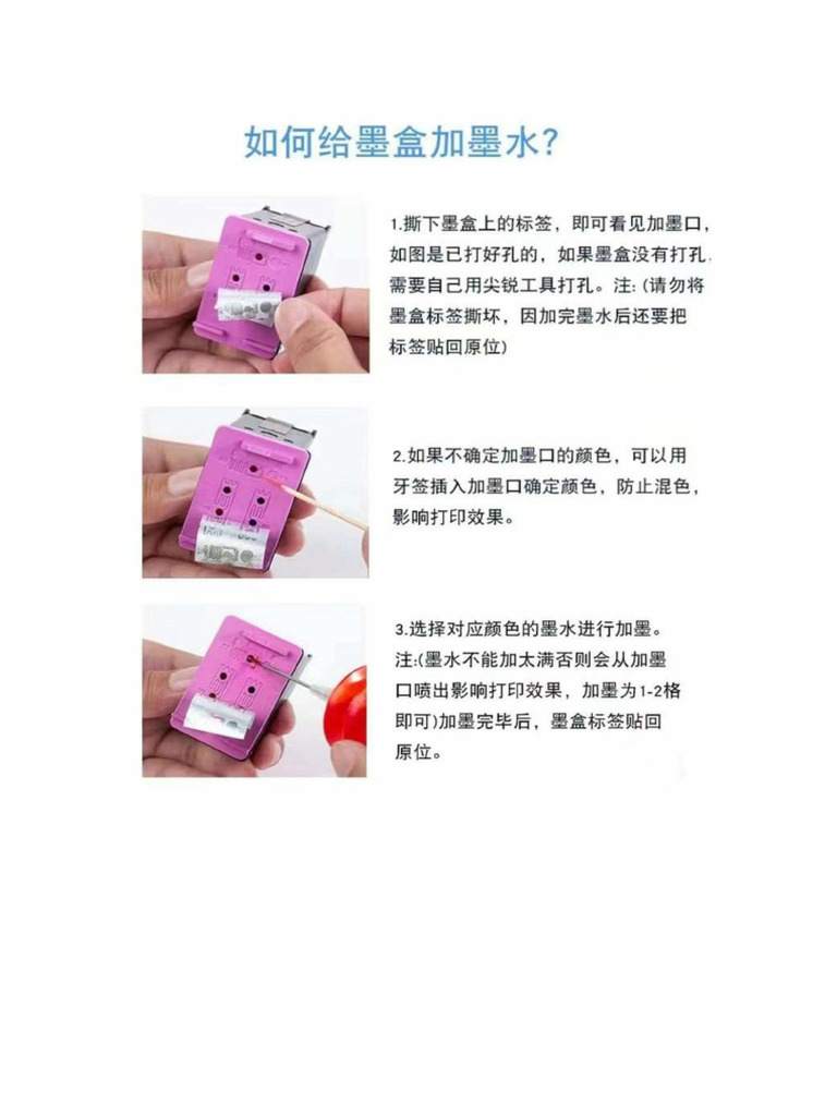 How To Refill The Ink Cartridges | PDF
