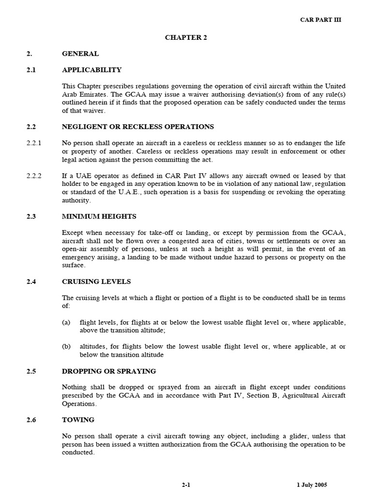 Car III Chapter.2 General | PDF | Instrument Flight Rules | Air Traffic Control