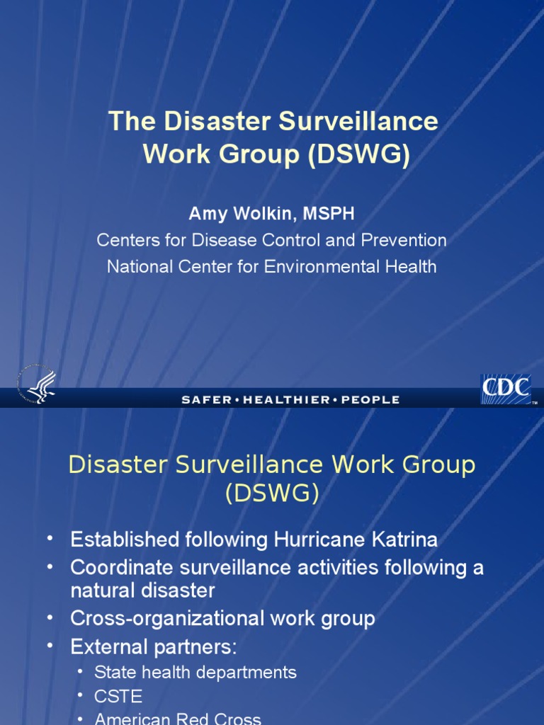 The Disaster Surveillance Work Group (DSWG) | PDF | Centers For Disease ...