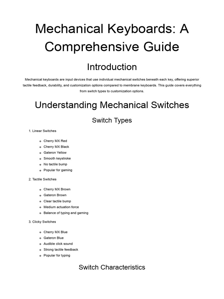 Mechanical Keyboard Guide | PDF | Computer Keyboard | Computing