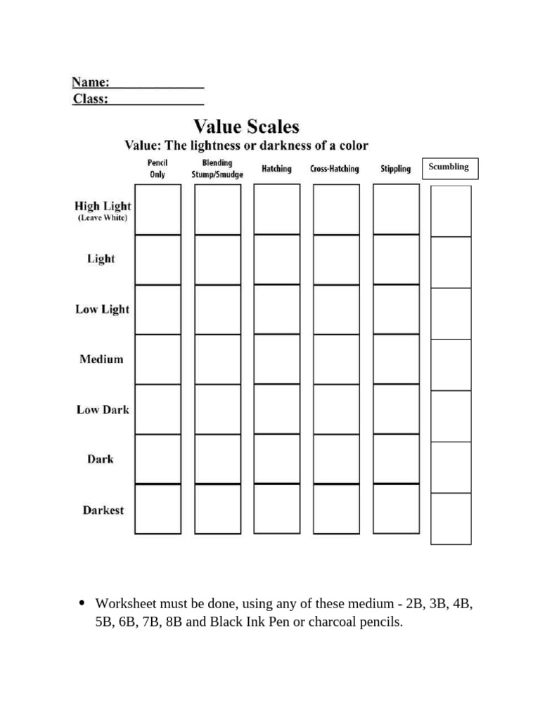Worksheet Shading Techniques GRD 9 | PDF