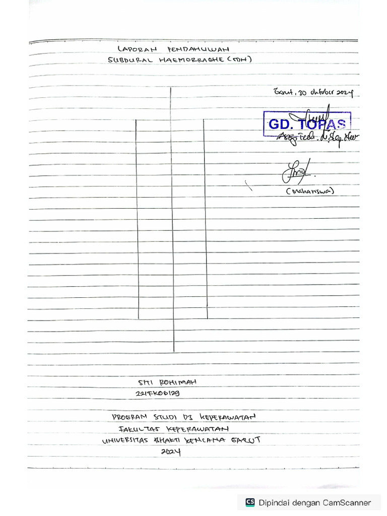 LP SUBDURAL HAEMORAGGE (SDH) SITI ROHIMAH | PDF