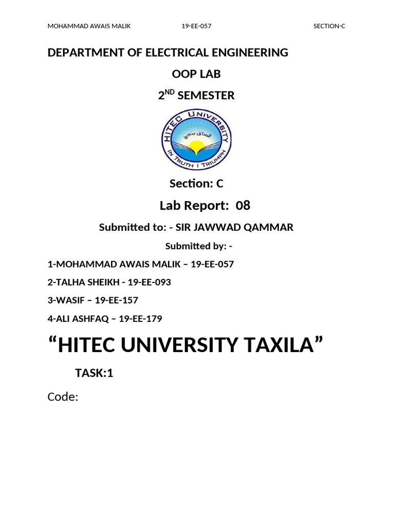 057lab 8 Oop Pdf 