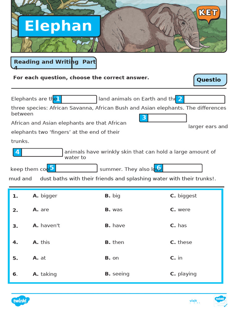 T e 1686124337c Esl A2 Key Reading and Writing Part 4 Worksheet ...
