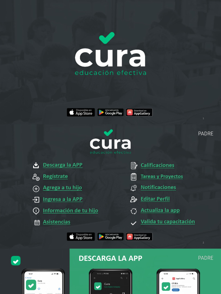 CURA APP - Padres de Familia PDF | PDF | Aplicación movil | Informática