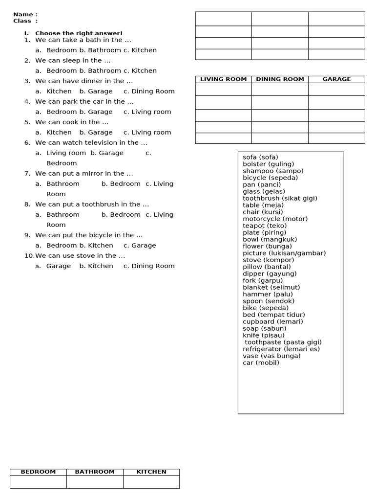 klas 3 house part 3 | PDF | Home Economics | Interior Design