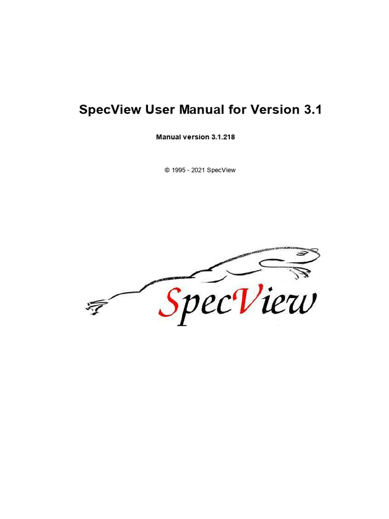 SpecView 3.1 User Manual Guide | PDF | Microsoft Windows | Trademark