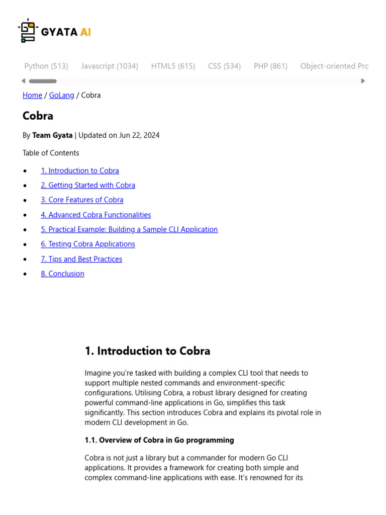 Mastering Cobra For Go CLI Development - A Comprehensive Guide - Gyata ... Mastering Cobra For Go CLI Development - A Comprehensive Guide - Gyata ...