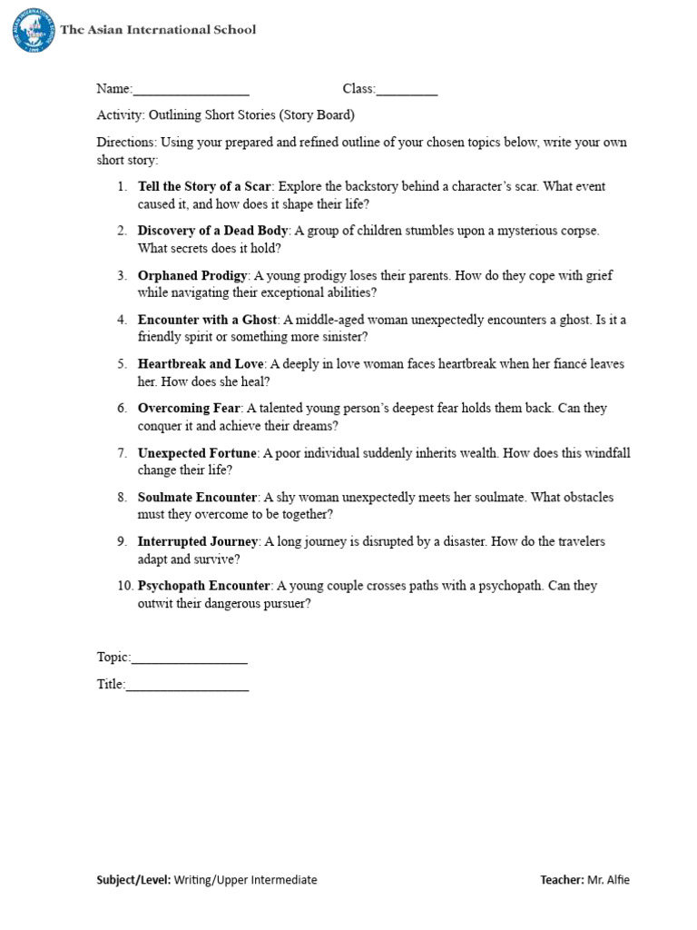 Writing Short Stories (Version 2) | PDF