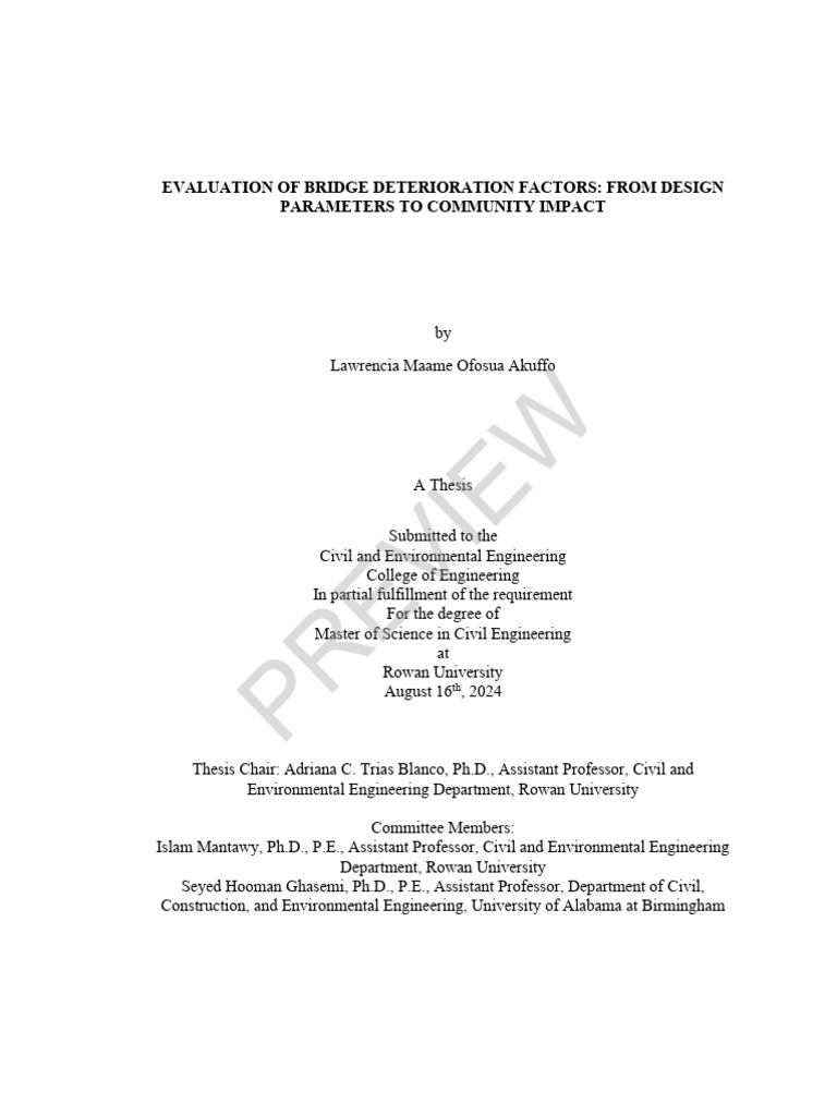 Evaluation of Bridge Deterioration Factors. From Design Parameters To Community Impact | PDF ...