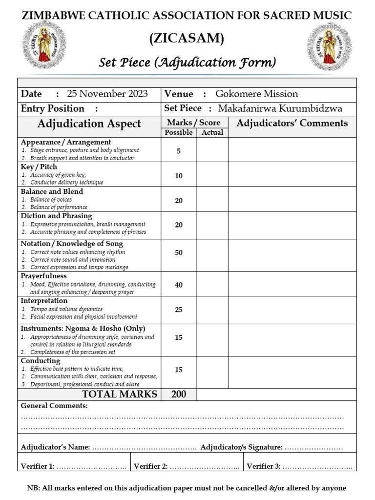 ZICASAM - Set Piece Adjudication Paper | PDF