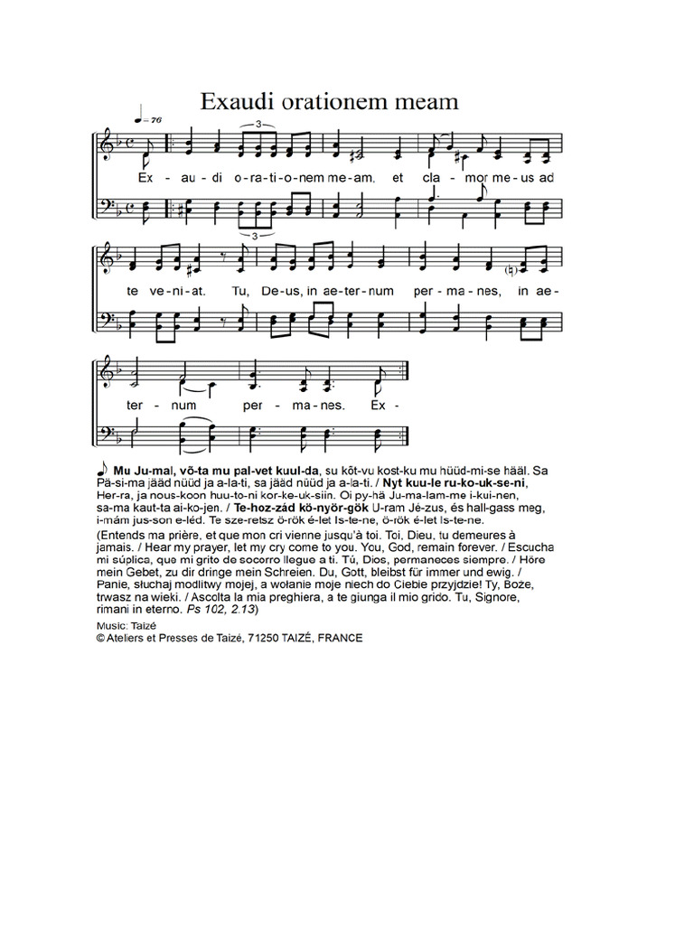 Exaudi Orationem Meam | PDF