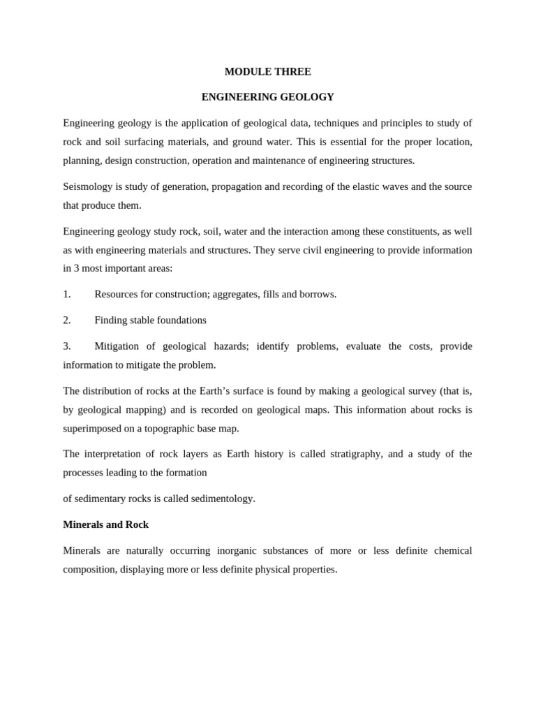 CVE 221 Lecture Note 3 | PDF | Minerals | Fault (Geology)