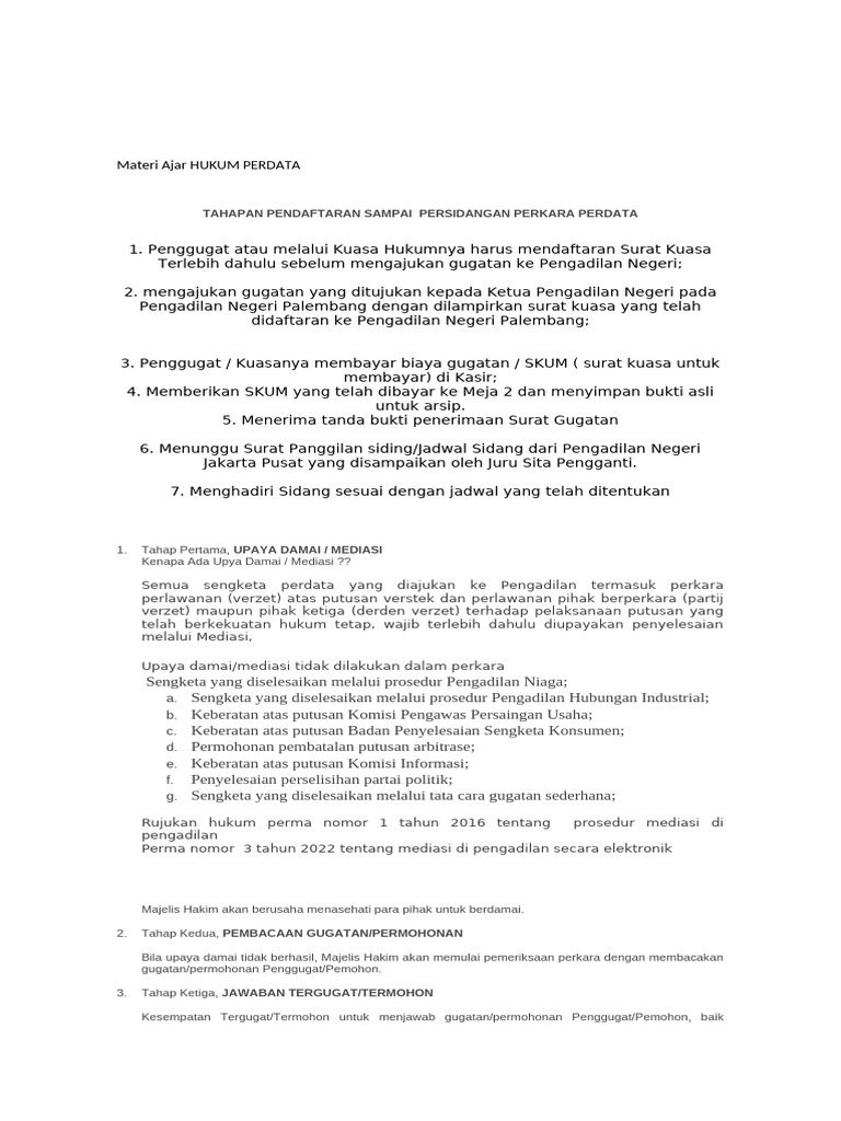 Materi Ajar HUKUM PERDATA | PDF | Hukum