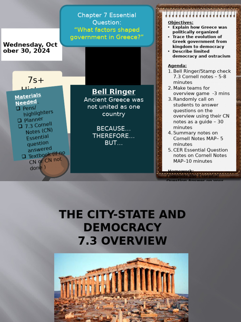S1 W3 L1orW2 L5 7.3 Overview The City State and Democracy UPDATE 2324 ...