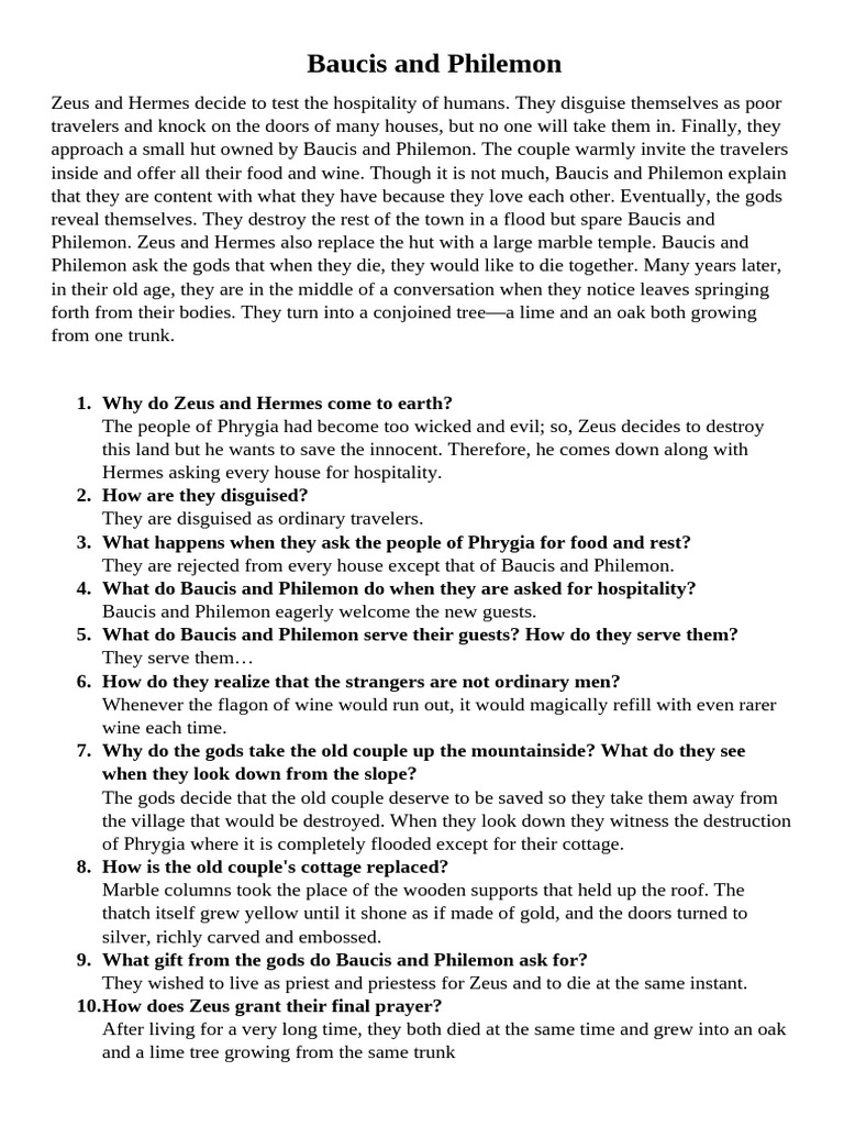 01 - Baucis and Philemon [NOTES] | PDF