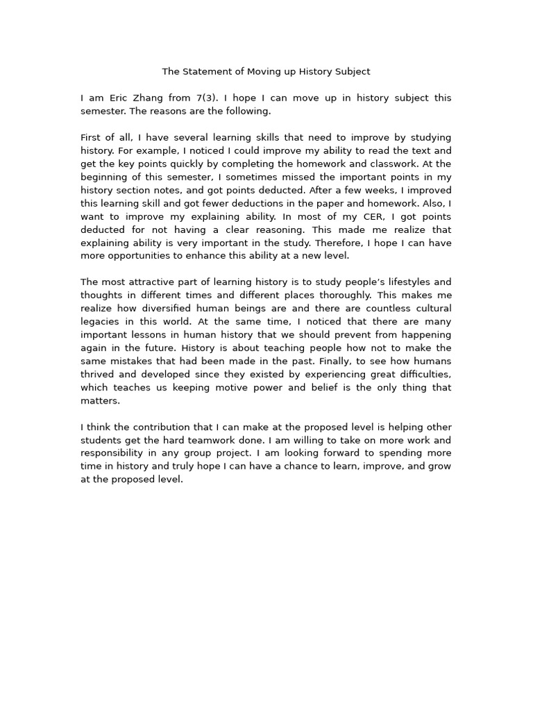 Statement of Purpose-History-Eric Zhang 7 (3) A | PDF