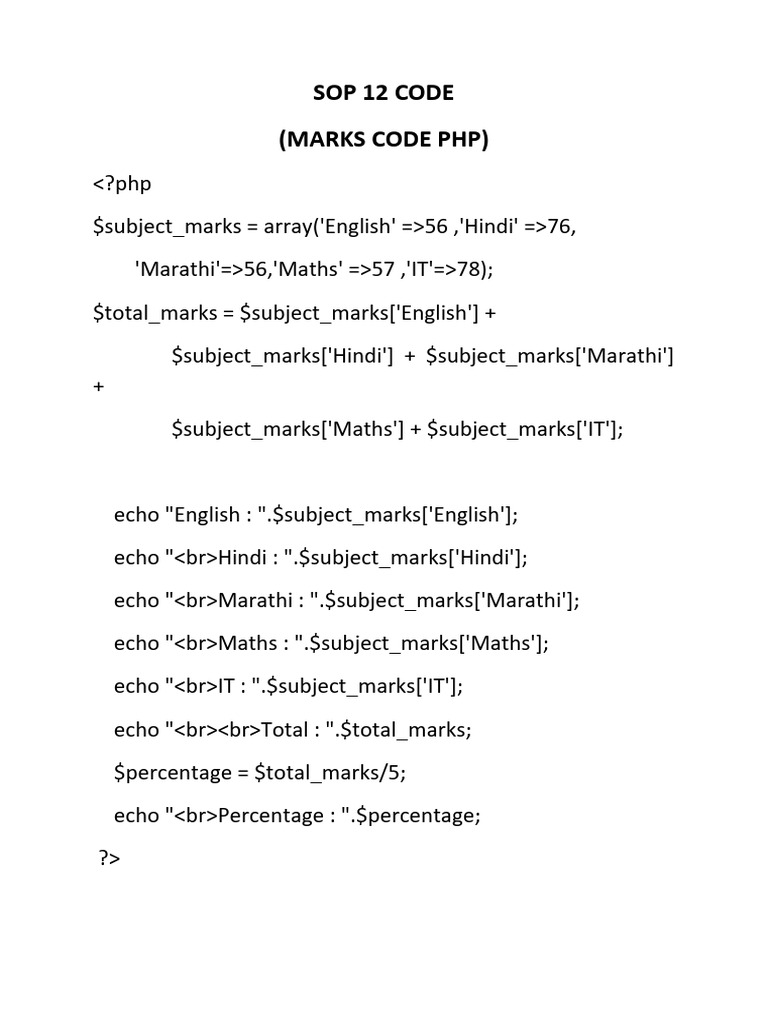 Sop 12 PHP Code | PDF