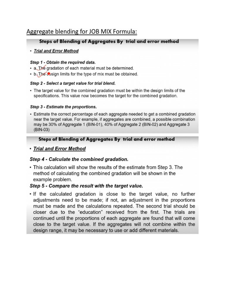 Aggregate Blending For JOB MIX Formula | PDF
