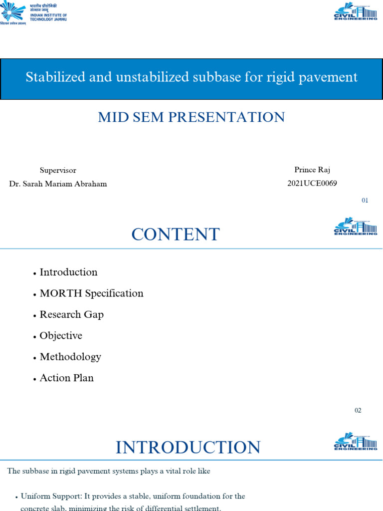 Mid Sem BTP Presentation | PDF | Road Surface | Concrete