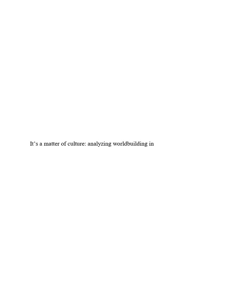Worldbuilding in Avatar The Last Airbender | PDF