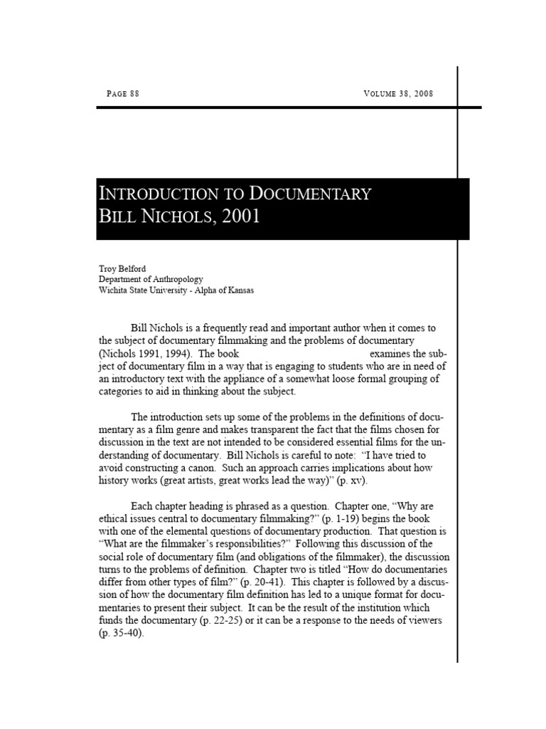 Book Review of Introduction To Documenta | PDF | Documentary Film