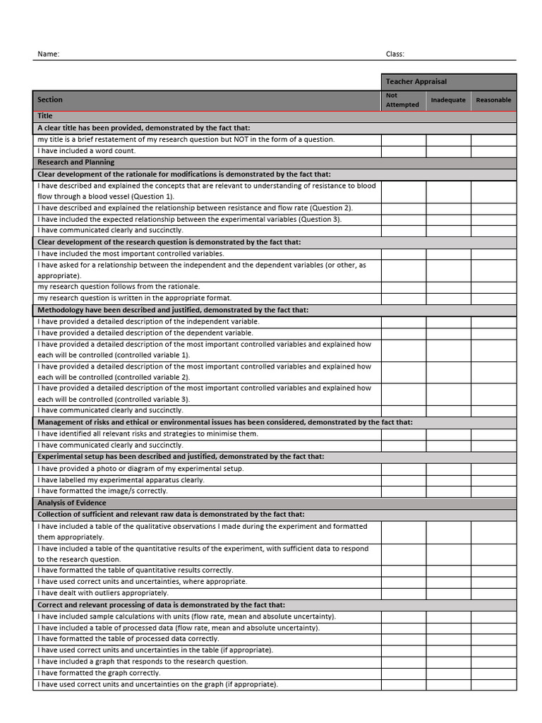 Marking Guide for Self Marking | PDF | Methodology | Validity (Statistics)