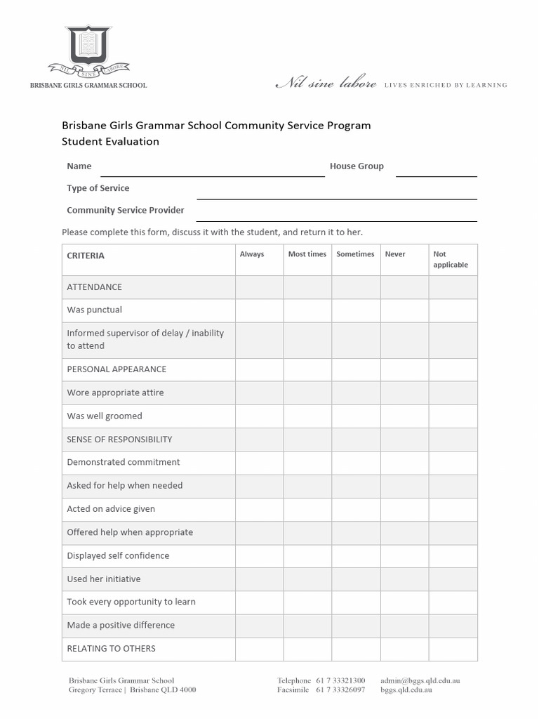 Student Evaluation Form | PDF