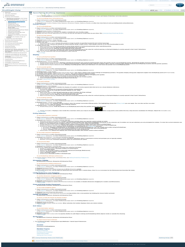 Specifying Drafting Options - 2019 - DraftSight Help | PDF | Command Line Interface | Cursor ...