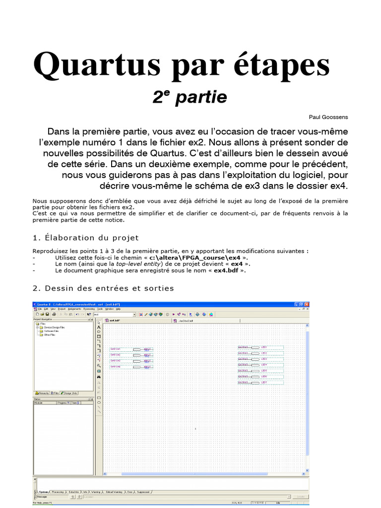 Guide d'utilisation de Quartus : Ex4 | PDF | Bouton (informatique ...