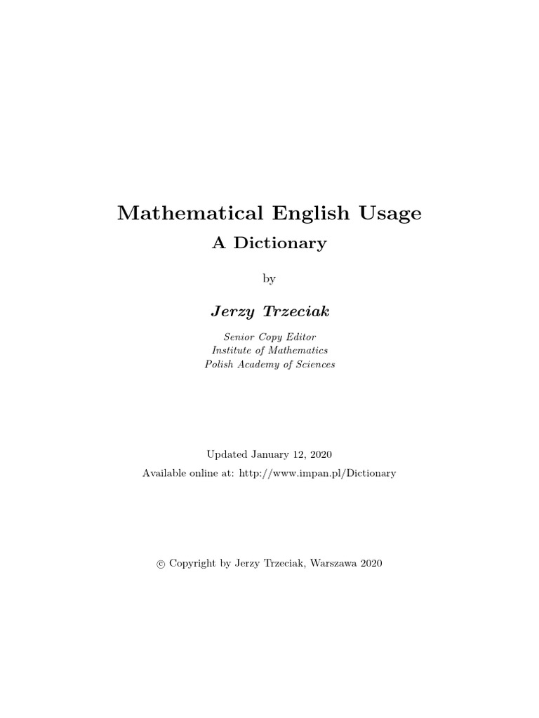 Slownik JT | PDF | Function (Mathematics) | Mathematical Analysis