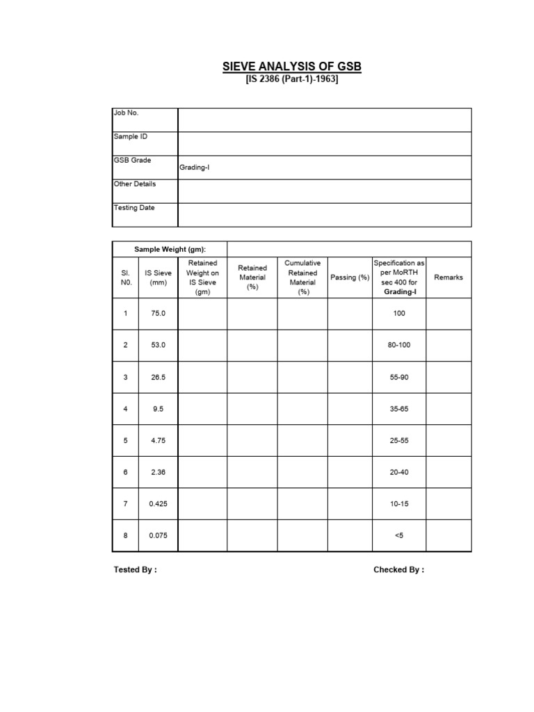 Sieving-GSB, GR-1 | PDF