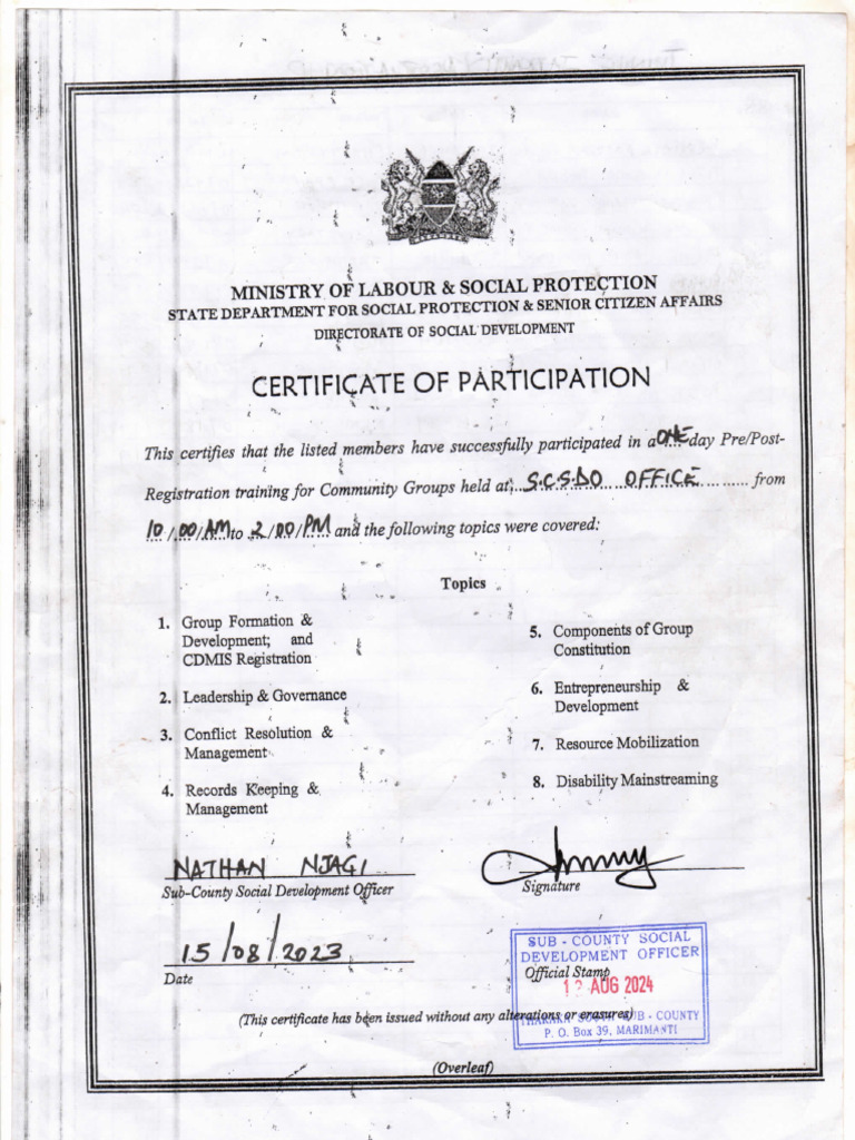 Certificate of Participation | PDF