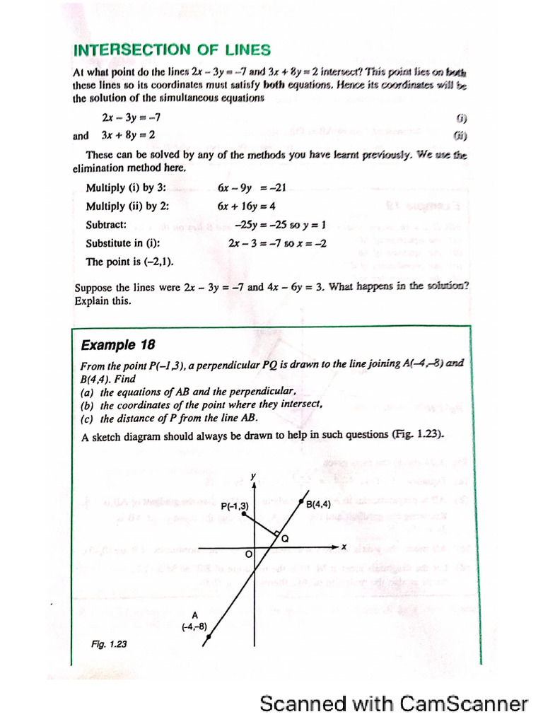 Intersection of lines PDF | PDF